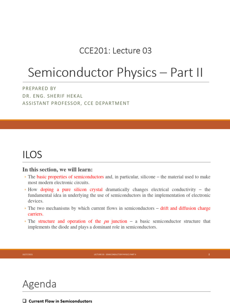 Lect 03 Semiconductors - Part 02 | PDF | P–N Junction | Doping (Semiconductor)