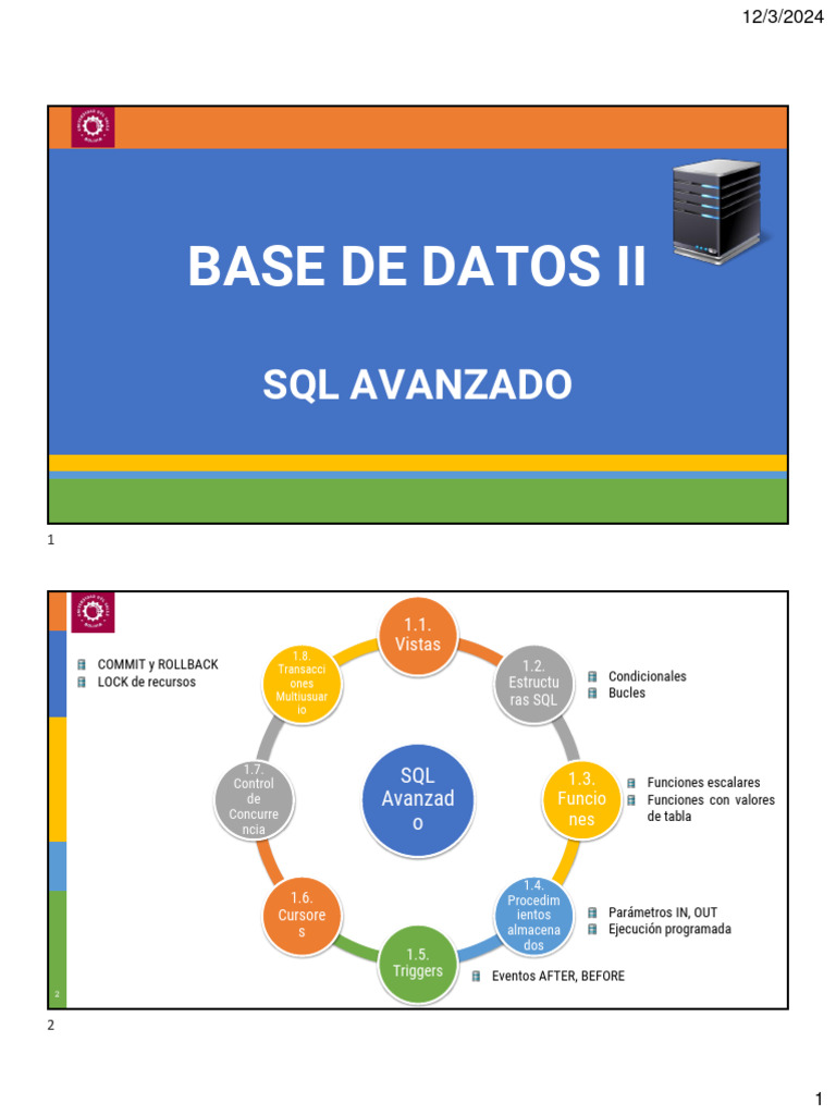 SQL Avanzado | PDF | Servidor SQL de Microsoft | Archivo de computadora