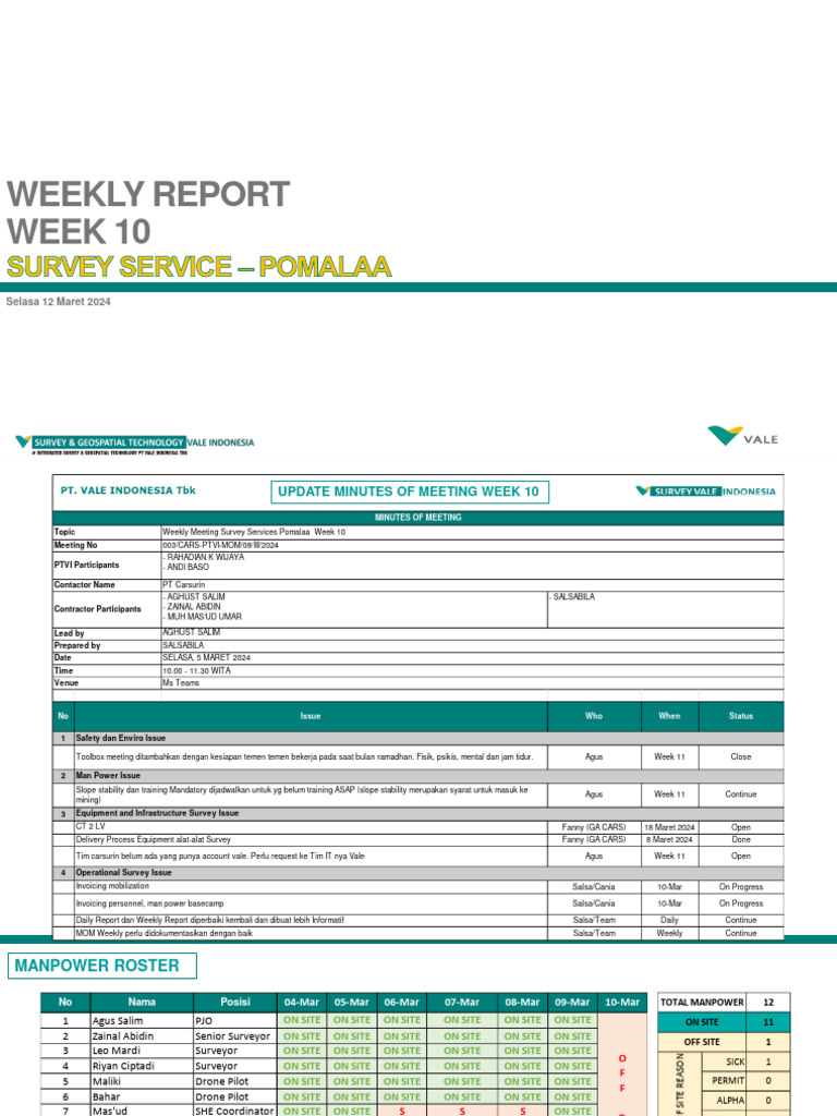 Weekly Report Survey_WK10 | PDF