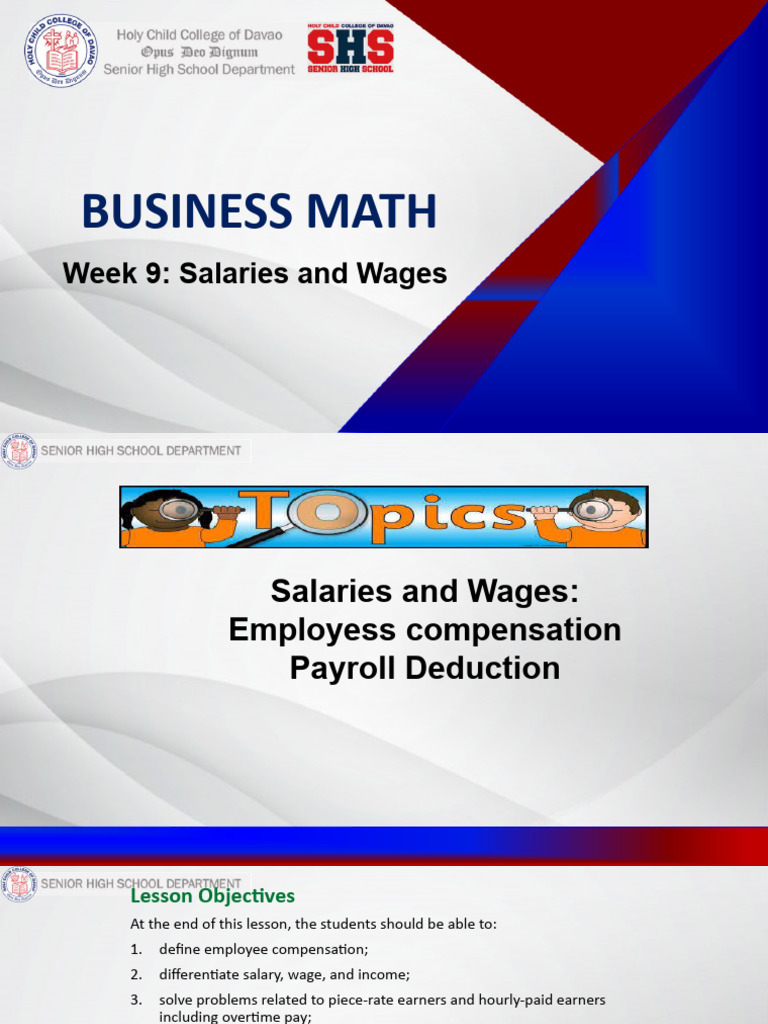 Business Math G12 - Week9 Employee Compensation Payroll Deductions PPTX ...