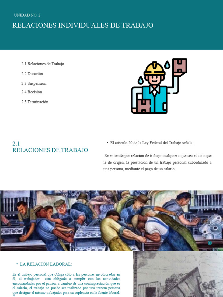 Unidad 02 - Relaciones Individuales de Trabajo | PDF | Derecho laboral | Salario