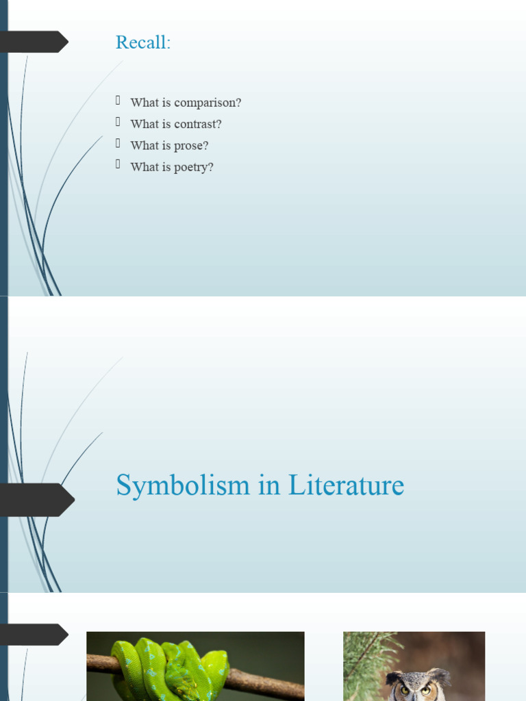SY 20-21 Literature Lesson 10 - Symbolism in Literature | PDF ...