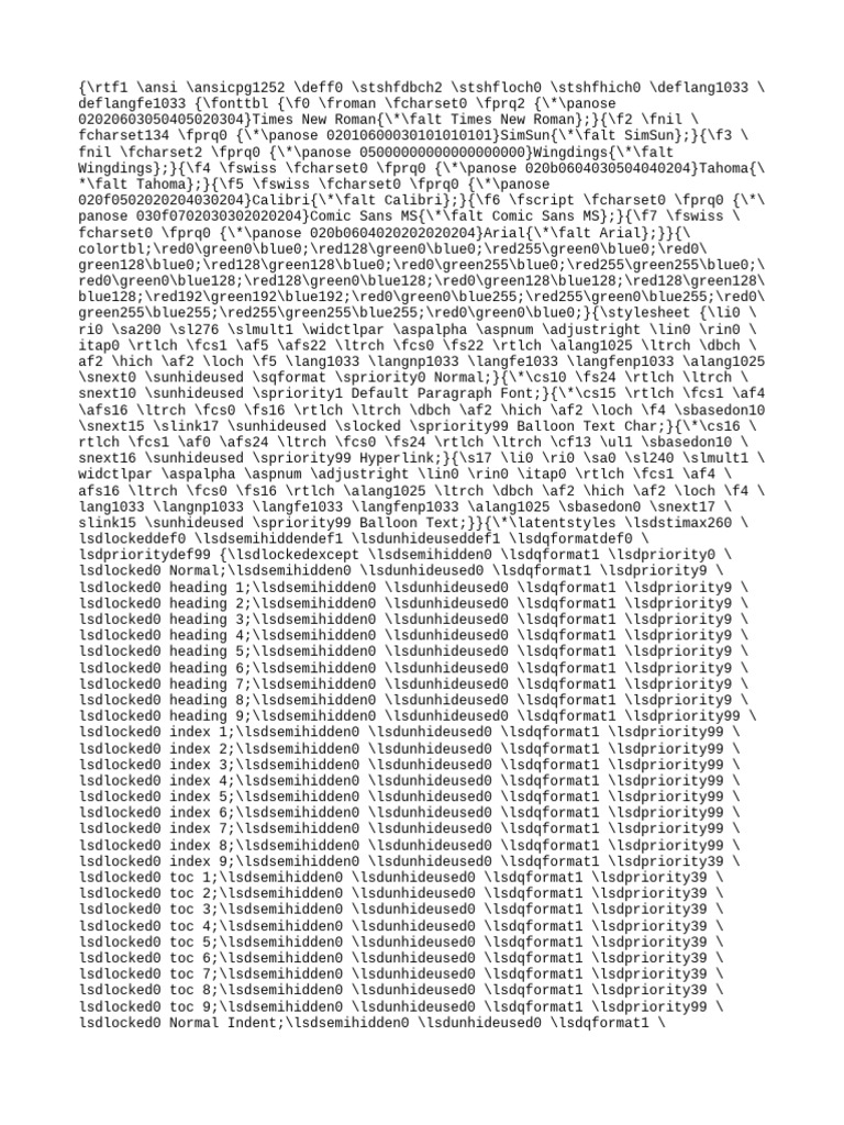 Understanding RTF Document Structure | PDF | Html | Text