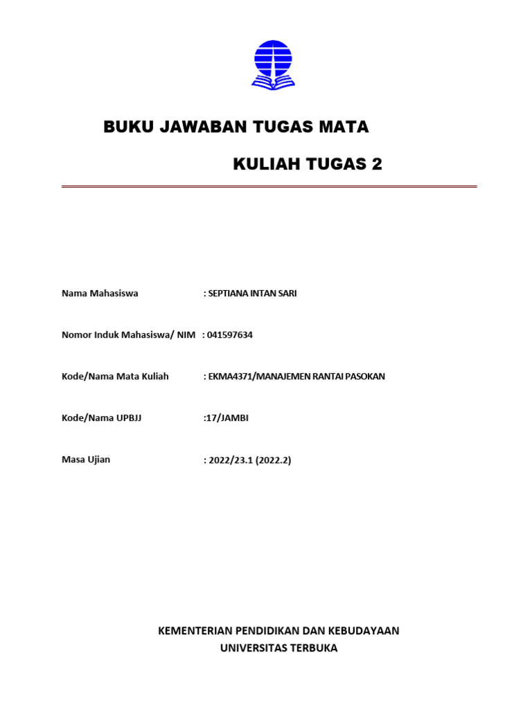 BJT - Tugas 2 Ekma4371 Manajemen Rantai Pasokan | PDF