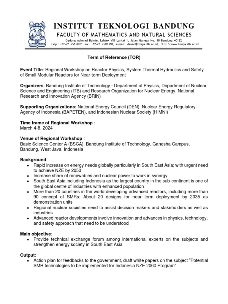 TOR4 RegionalWorkshopIAEA SMR 2024 New - 260224 | PDF | Forms Of Energy | Power Station