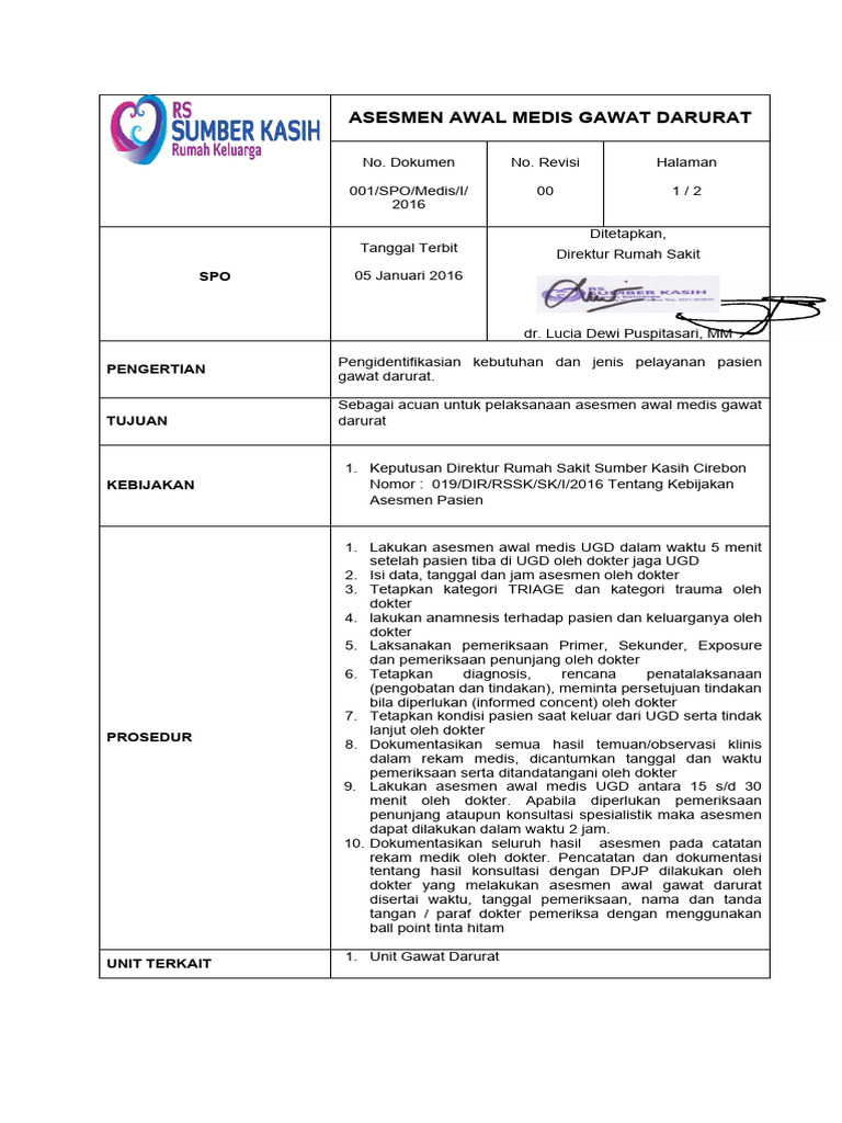SPO ASESMEN AWAL GADAR Print | PDF