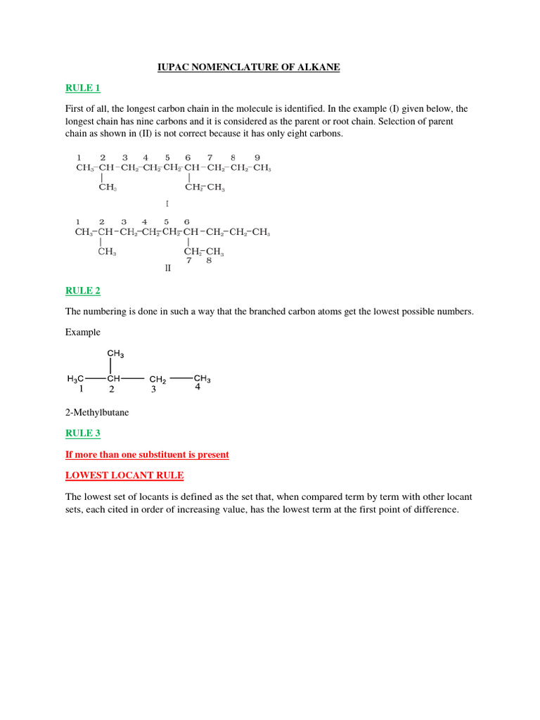 Rule 1 | PDF | Functional Group | Alkane