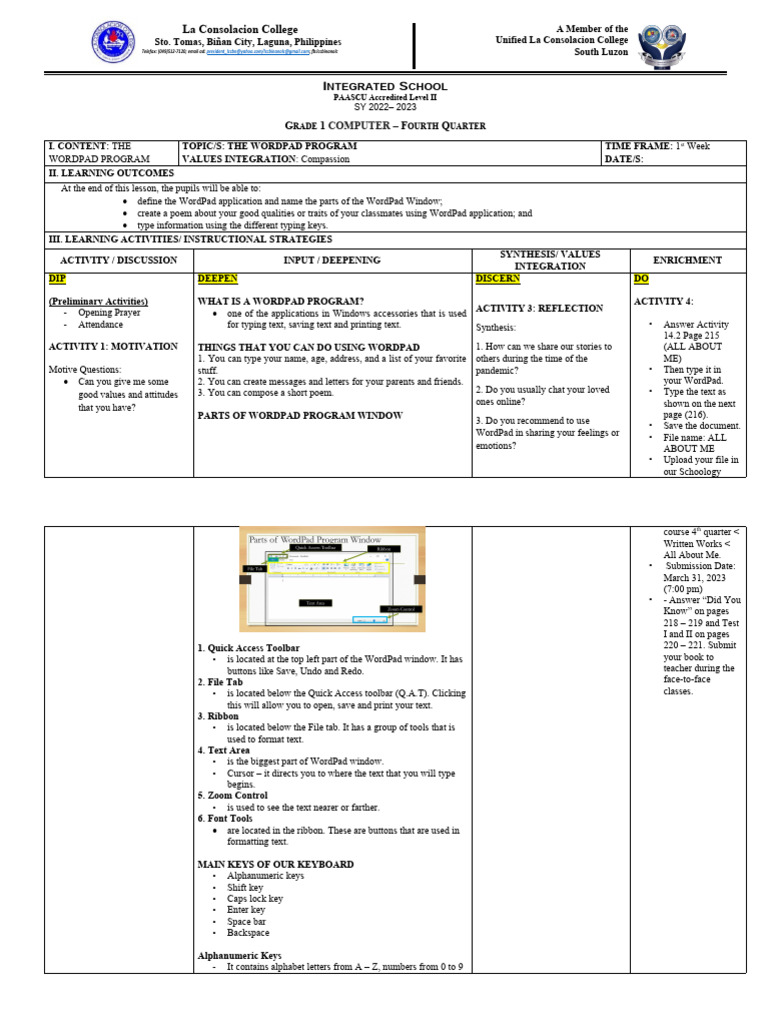 Computer1 - Lesson 1 - THE WORDPAD PROGRAM - 000 | PDF | Human ...