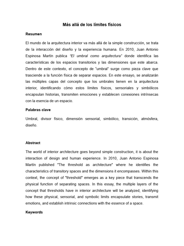 Umbral | PDF | Experiencia | Diseño