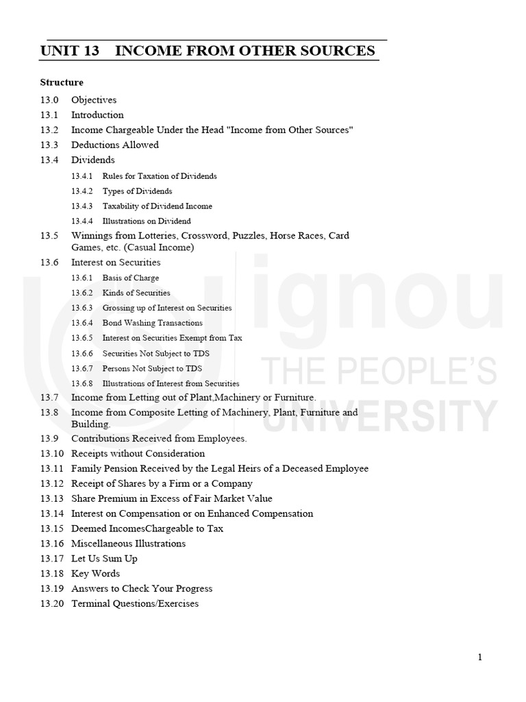 Income from Other Sources Explained | PDF | Dividend | Tax Deduction