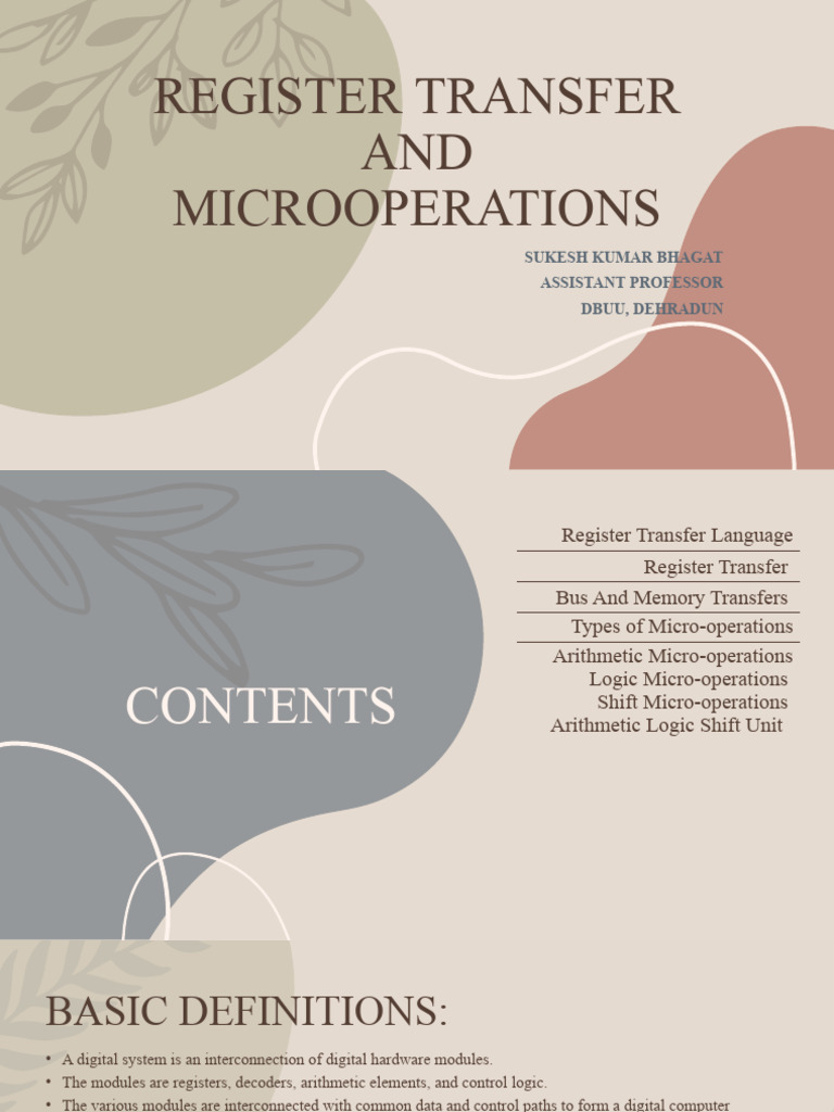 Register Transfer and Microoperations | PDF | Function (Mathematics) | Sequence