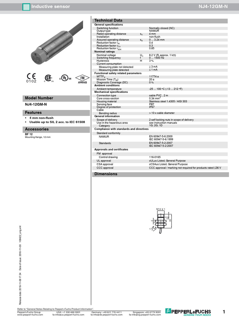 NJ4-12GM-N-Datasheet | PDF | Electrical Engineering | Electricity