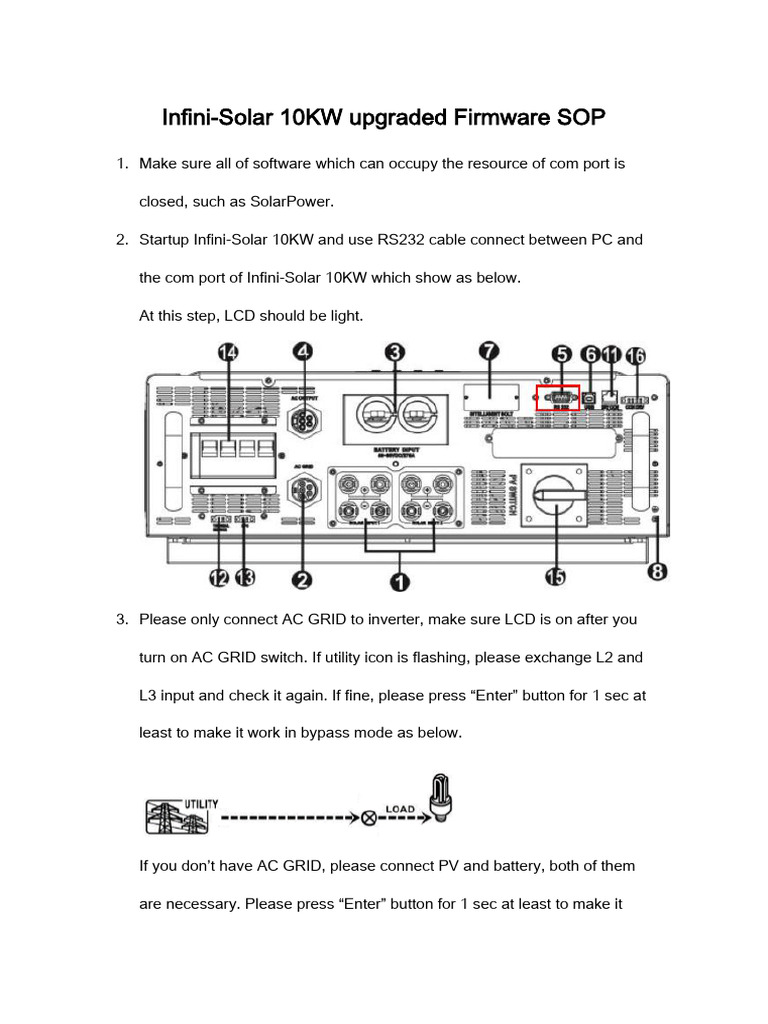 InfiniSolar 10KW FW Upgrade | PDF
