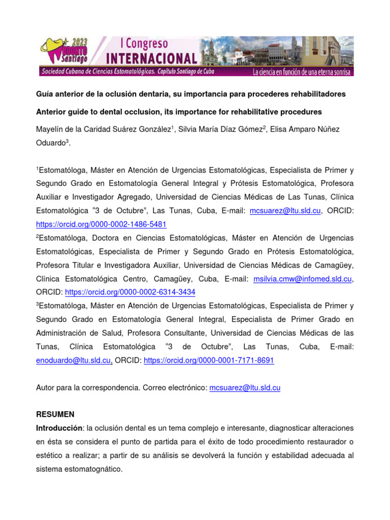 Guia Anterior | PDF | Odontología | Ramas de Odontología