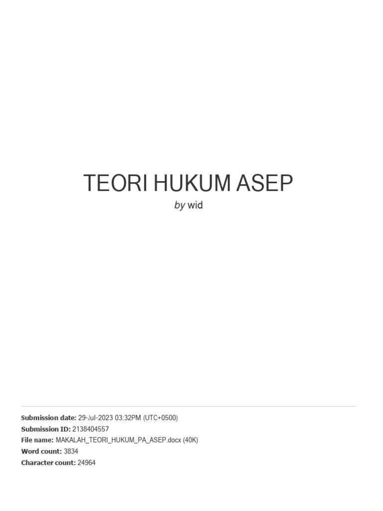 Teori Hukum Asep | PDF