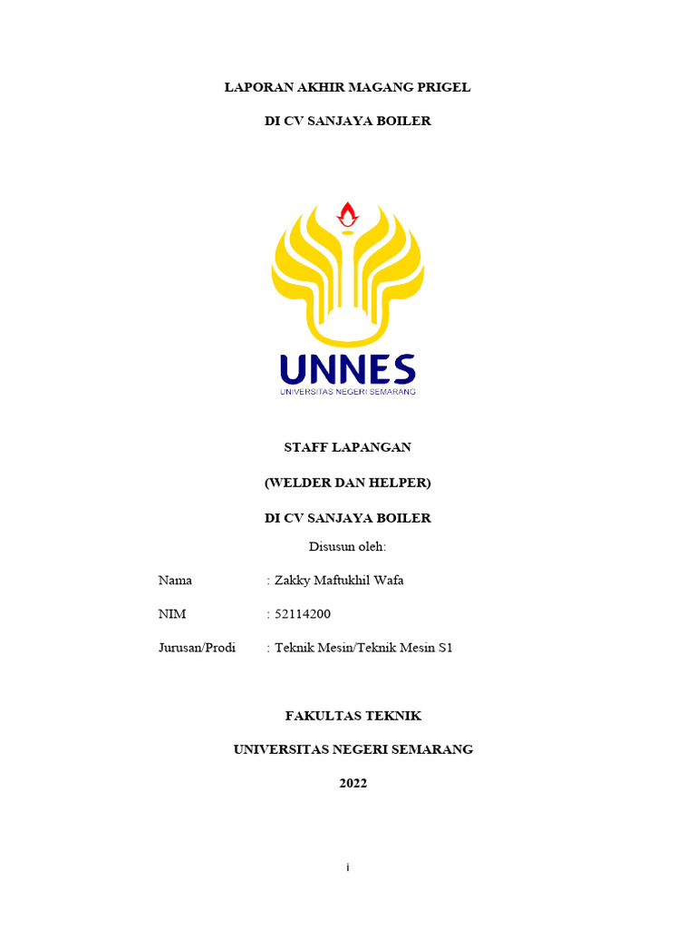 Laporan Magang di CV Sanjaya Boiler | PDF | Sains & Matematika ...