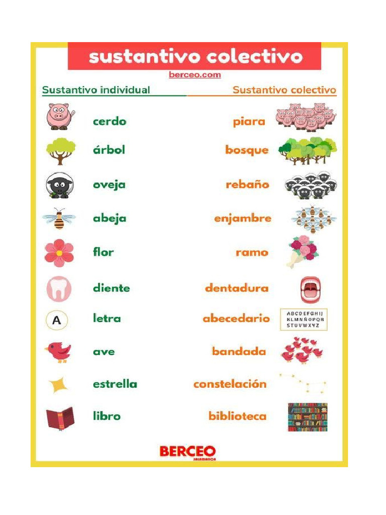 Ficha de Sustantivo Colectivo | PDF