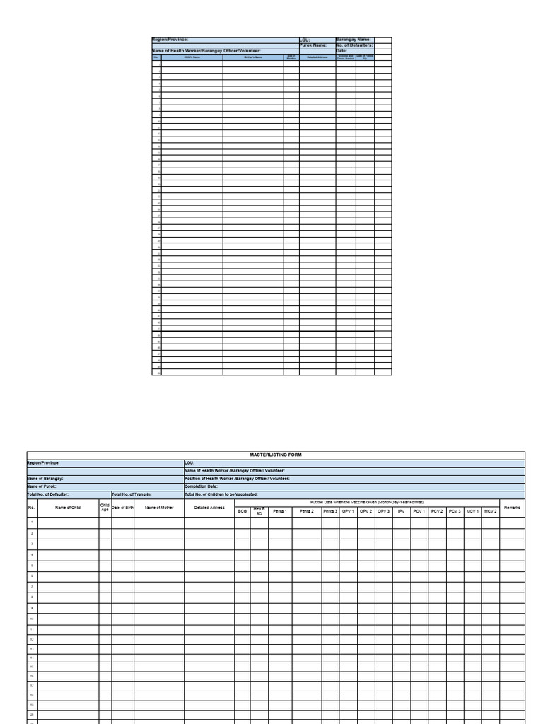 CatchUp Form Template | PDF | Vaccines | Pediatrics