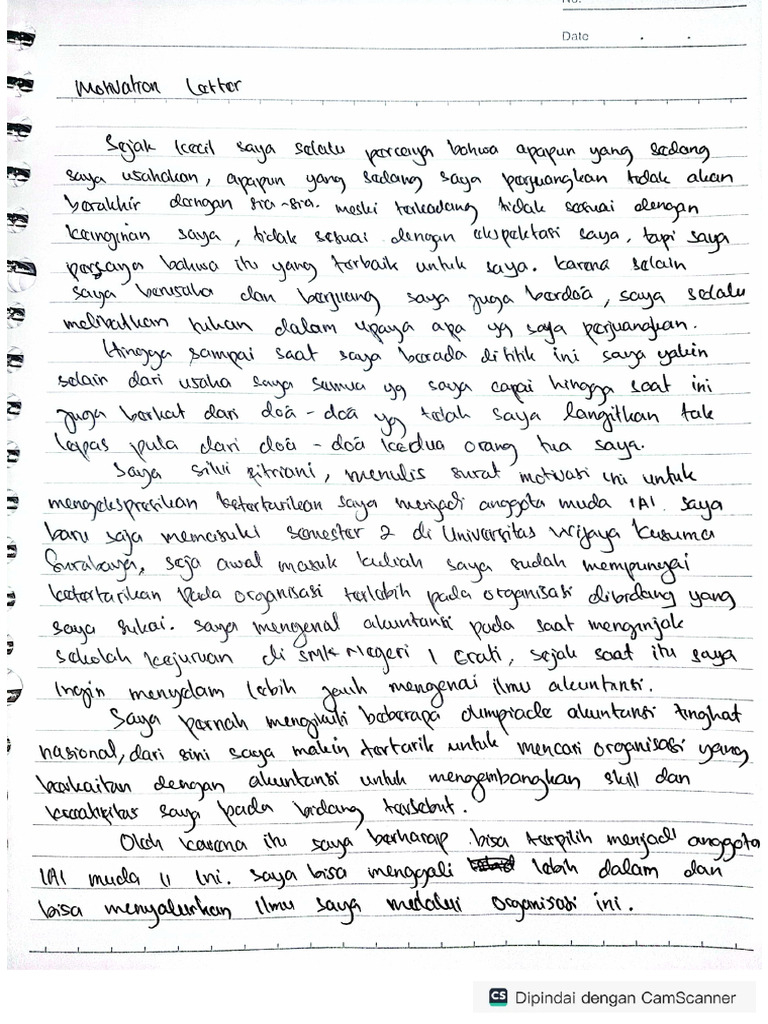 Contoh motivation letter | PDF