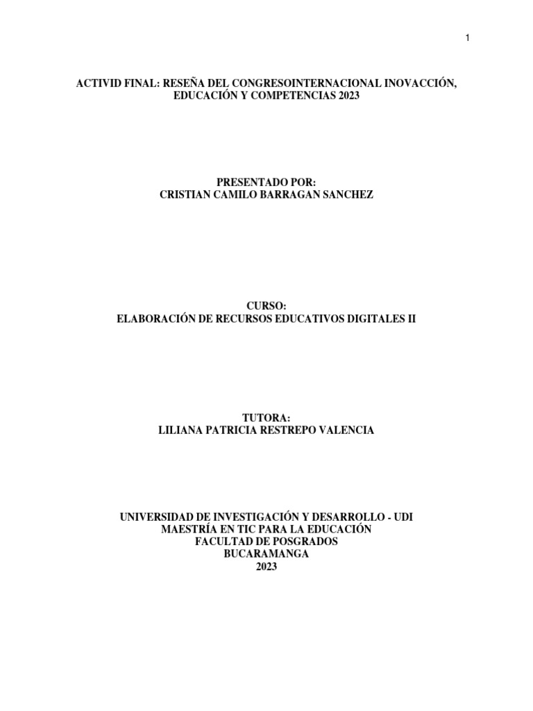 Actividad Final Elaboracion | PDF