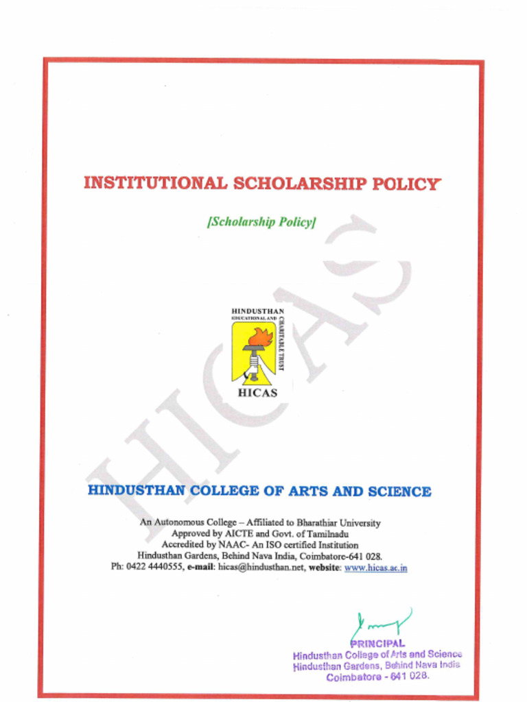 HICAS Scholarship Policy Overview | PDF