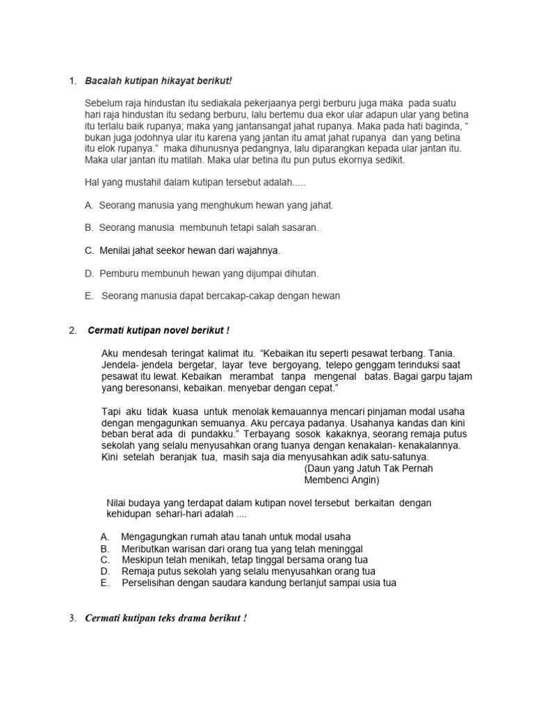 Soal Lus B.ndo 2024 | PDF