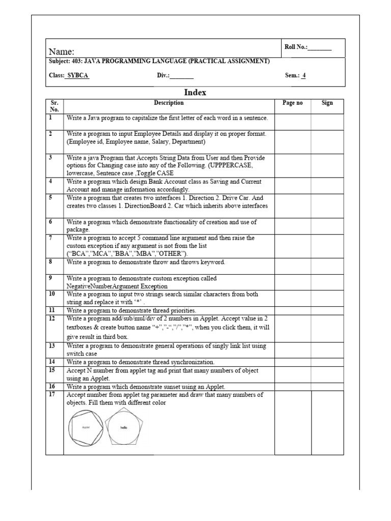 Java Programming Assignments | PDF | Career & Growth