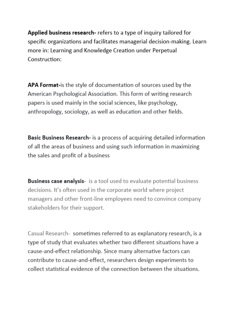 Applied Business Research Overview | PDF | Methodology | Qualitative ...