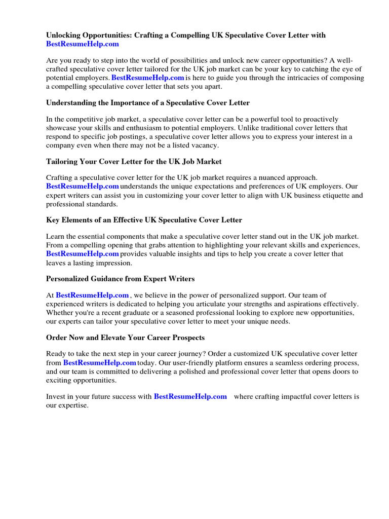 Cover Letter Uk Speculative | PDF | Linked In | Résumé Cover Letter Uk Speculative | PDF | Linked In | Résumé