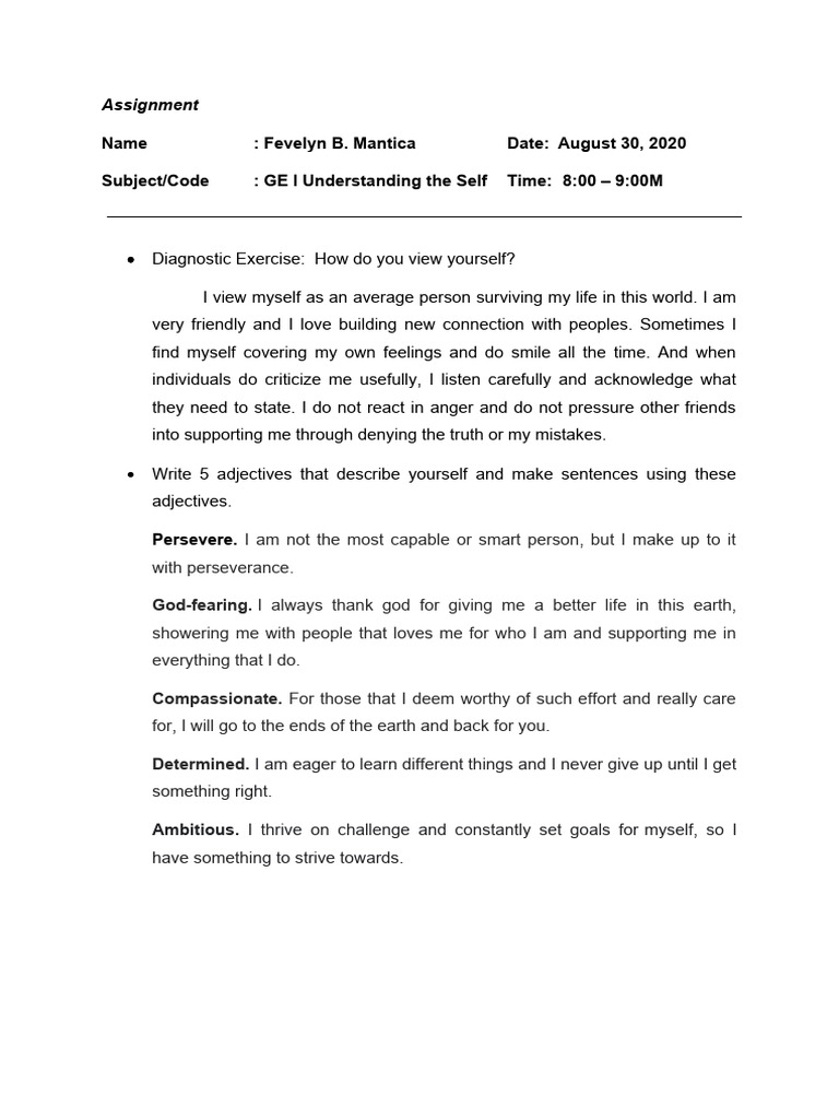 Mantica Assignment Ge 1 | PDF