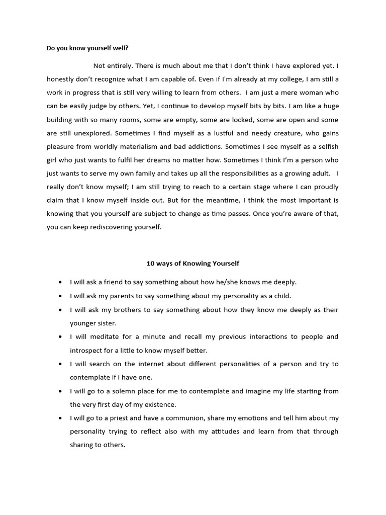 Ge 1 Understanding The Self | PDF | Cognition | Behavioural Sciences