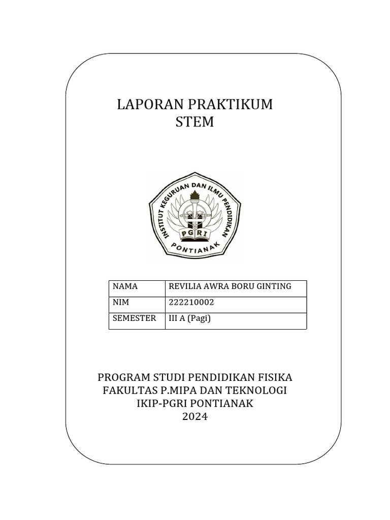 Laporan Praktikum STEM. REVILIA AWRA BORU GINTING (222210002) | PDF