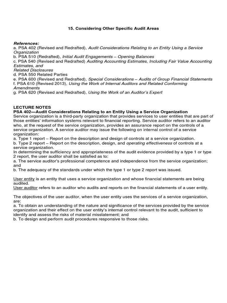 15considering Other Specific Audit Areas | PDF | Audit | Financial Audit