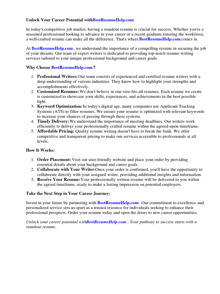 Help Writing A Resume Cover Letter | PDF | Résumé