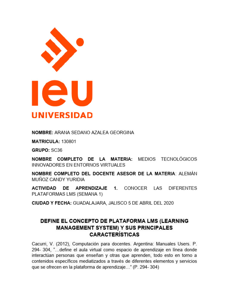 Tarea Semana 1 | PDF | Moodle | Software de la aplicacion