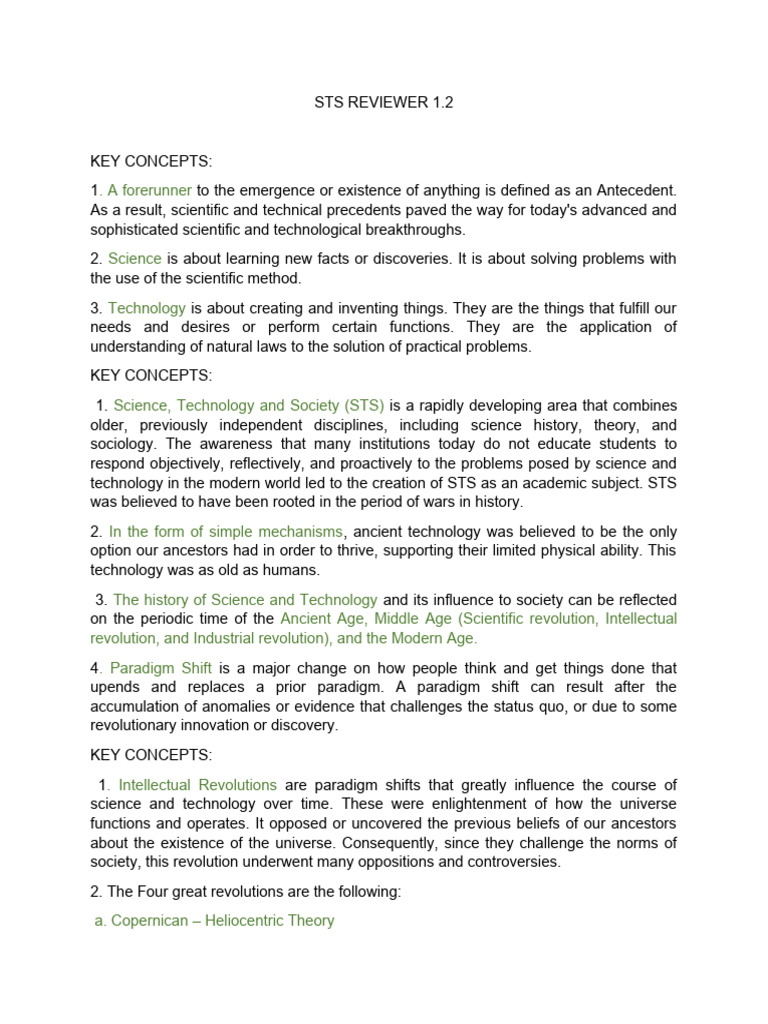 STS Reviewer Midterm | PDF | Science | Virtue