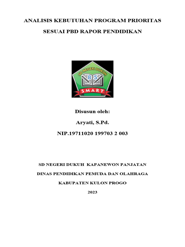 3.2.1. Analisis Kebutuhan Program Laporan PBD Rapor Pendidikan | PDF