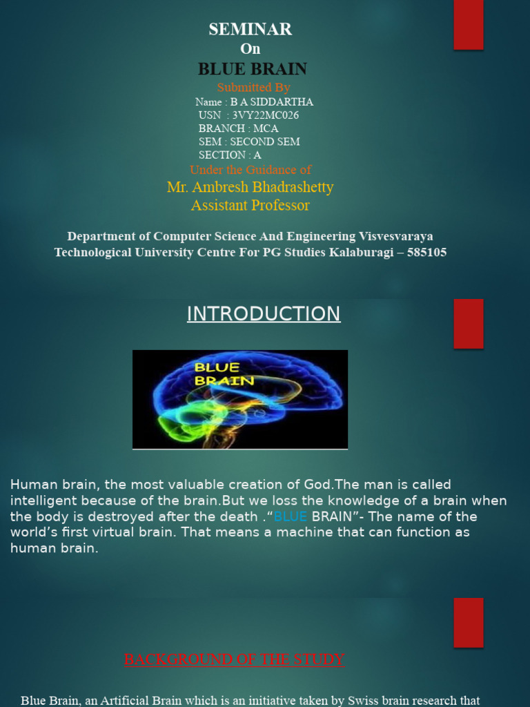 Blue Brain: Seminar | PDF | Brain | Neuron