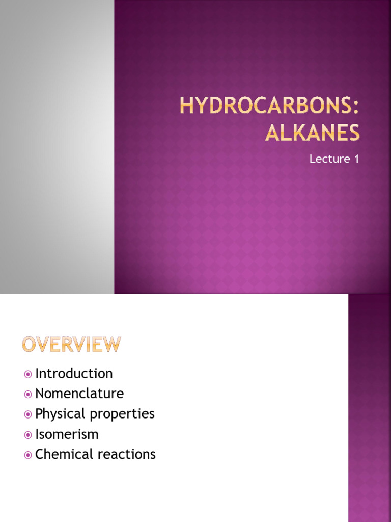 2022 H2 Alkanes Lect 1 - 4aug | PDF | Alkane | Solubility