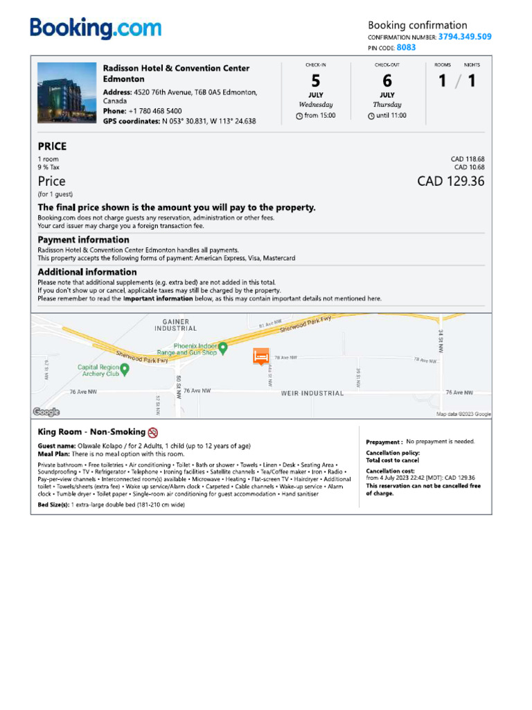 Hotel Edmonton | PDF