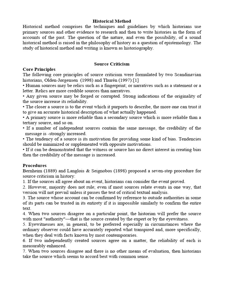 Key Principles of Historical Method | PDF | Scientific Method | Science