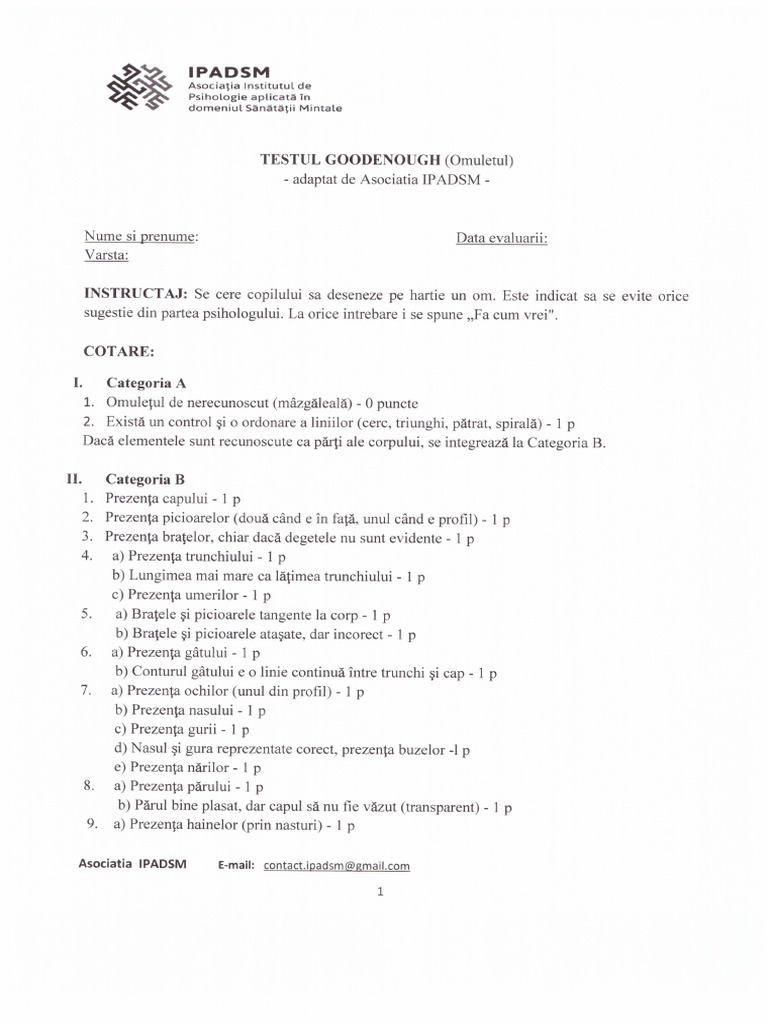 5.testul GOODENOUGH - Omuletului IPADSM | PDF