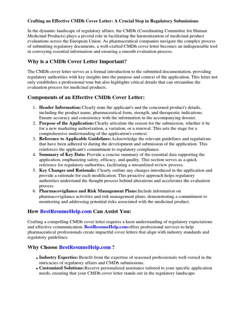 CMDH Cover Letter Template | PDF | Risk Management | Evaluation