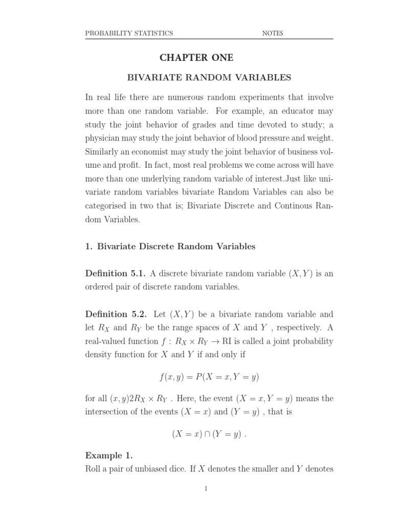 Sma 4024 Bivariate Random Variables | PDF | Probability Density ... Sma 4024 Bivariate Random Variables | PDF | Probability Density ...