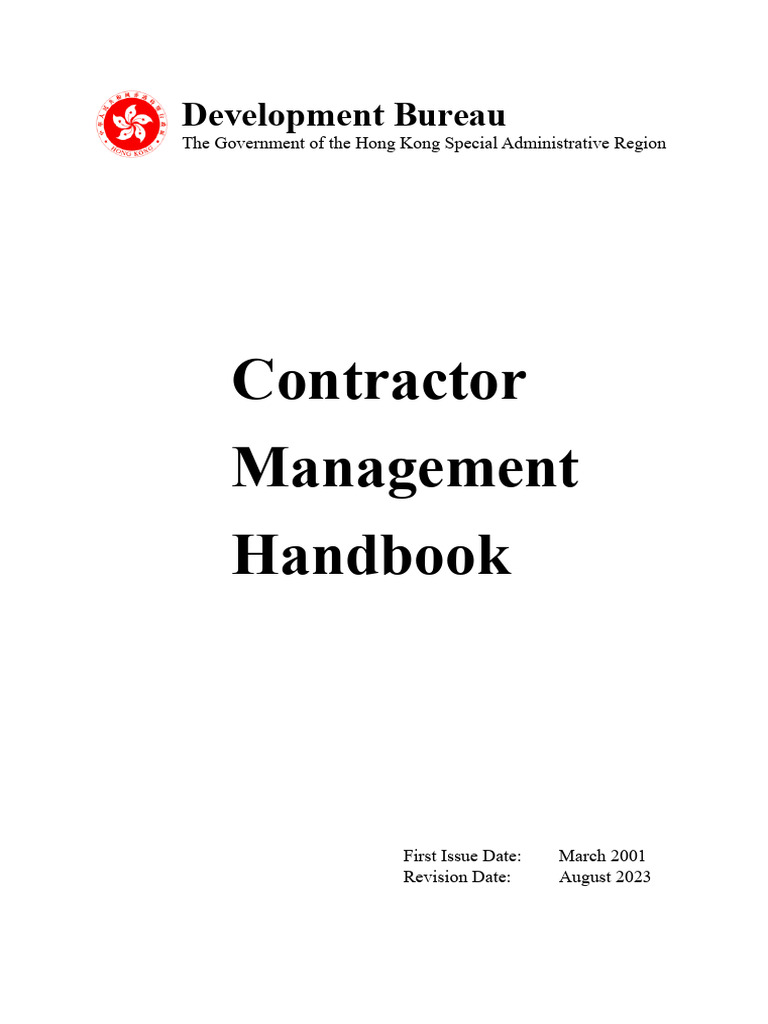 Contractor Management Handbook 2023 | PDF | Procurement | General ...