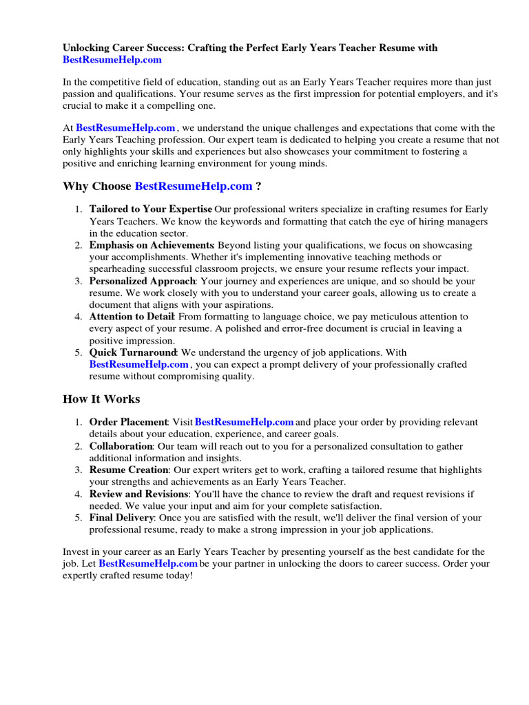 Crafting Your Preschool Teacher Cover Letter | PDF | Résumé | Teachers