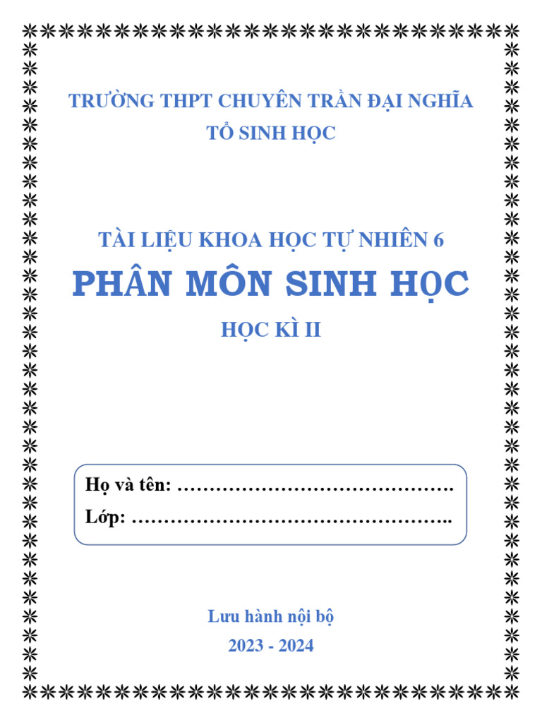 Đề Cương Khtn6 Sinh Học Hkii Gv | PDF