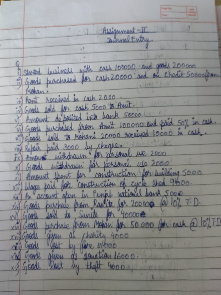 Accounts Assignment | PDF