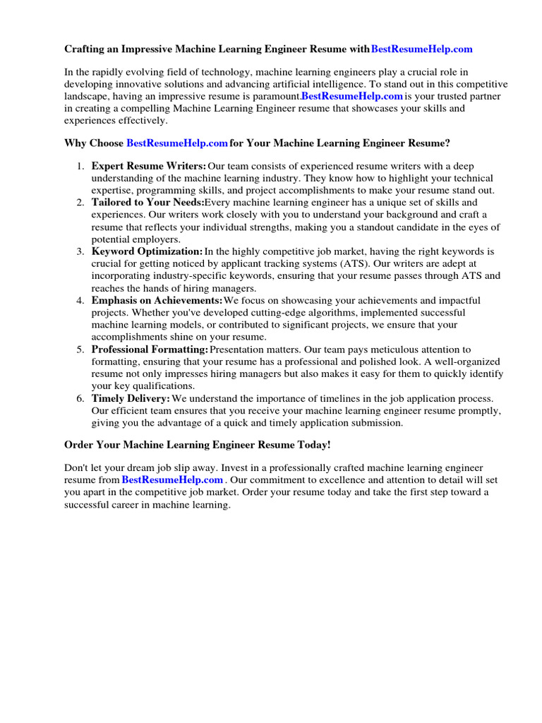 Machine Learning Engineer Resume | PDF | Machine Learning | Artificial ...