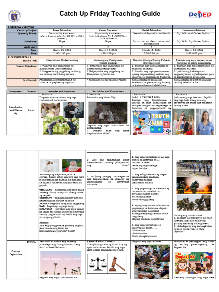 Catch Up Friday DLL MARCH 15 | PDF